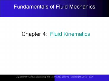 Chapter 4: Fluid Kinematics presentation | free to view