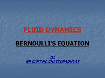 FLUID DYNAMICS presentation | free to download