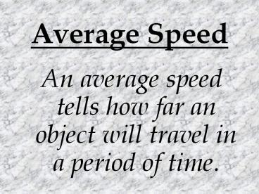 Average Speed presentation | free to download