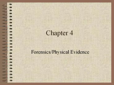 Forensics/Physical Evidence presentation | free to download
