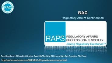 Regulatory Affairs Certification Exam Preparation presentation | free ...