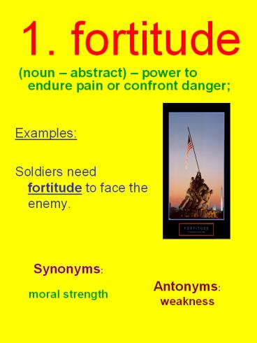 Example Of Fortitude Virtue