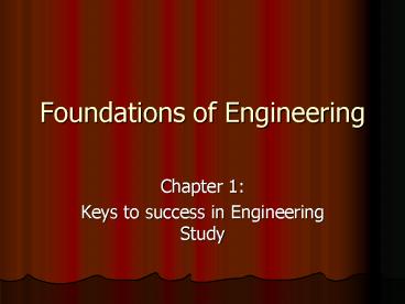 Foundations of Engineering presentation | free to view