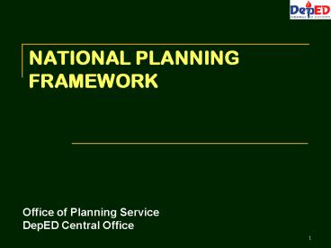 NATIONAL PLANNING FRAMEWORK presentation | free to view