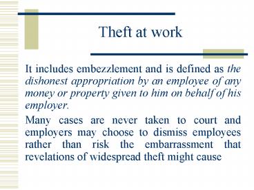 Theft at work presentation | free to download