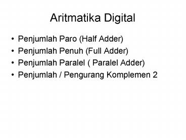 PPT – Aritmatika Digital PowerPoint presentation | free to download ...