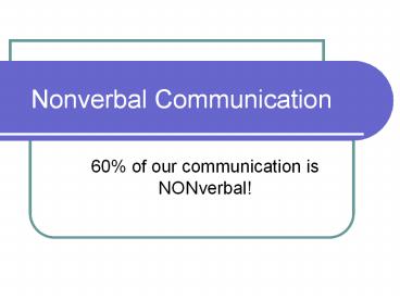 Nonverbal Communication presentation | free to view