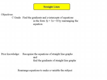 Straight Lines presentation | free to download