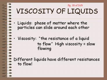 VISCOSITY OF LIQUIDS presentation | free to view