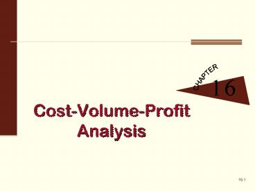 Cost-Volume-Profit Analysis presentation | free to download