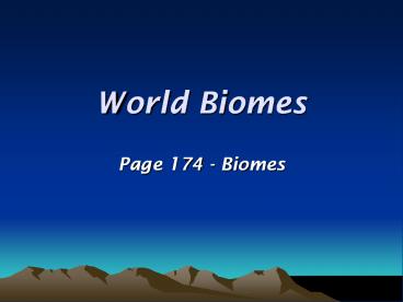 World Biomes presentation | free to download