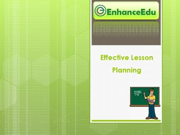 PPT – Effective Lesson Planning PowerPoint presentation | free to view ...