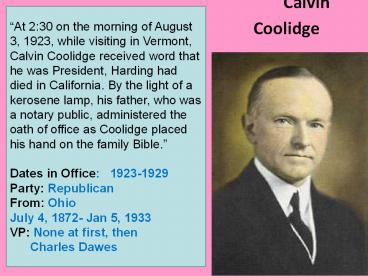Calvin Coolidge presentation | free to download
