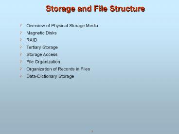 Storage and File Structure presentation | free to download