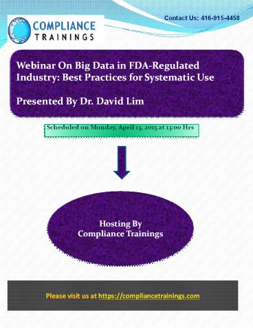 PPT – Webinar On Big Data in FDA-Regulated Industry: Best Practices for ...