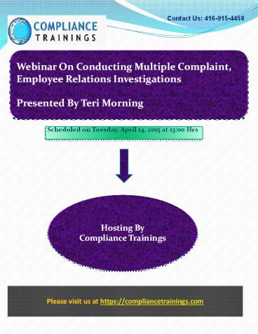 Conducting Multiple Complaint, Employee Relations Investigations ...
