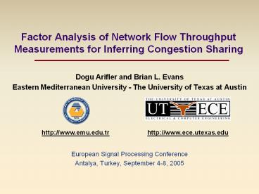 Factor Analysis of Network Flow Throughput Measurements for Inferring ...