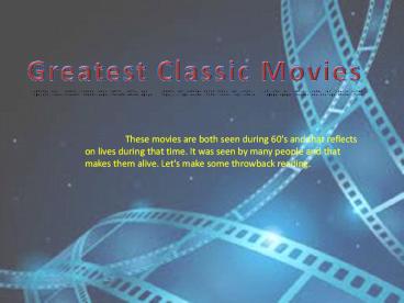 Greatest Classic Movies presentation | free to download