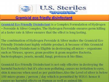 PPT – Gramicid eco friedly disinfectant PowerPoint presentation | free ...