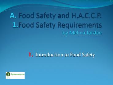 Introduction to Food Safety presentation | free to download