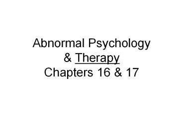 PPT – Abnormal%20Psychology%20 PowerPoint presentation | free to ...