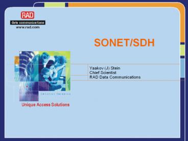 SONET/SDH presentation | free to download