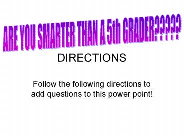 DIRECTIONS presentation | free to download