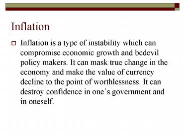 PPT – Inflation PowerPoint presentation | free to download - id: 7250f1 ...