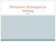PPT – PERSUASIVE TECHNIQUES PowerPoint presentation | free to view - id ...