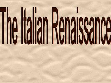 PPT – Italian Renaissance Art PowerPoint presentation | free to ...
