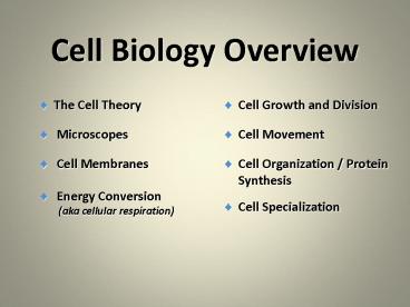 Cell Biology Overview presentation | free to download