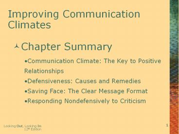 PPT – Improving Communication Climates PowerPoint presentation | free ...