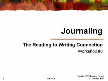 Journaling presentation | free to view