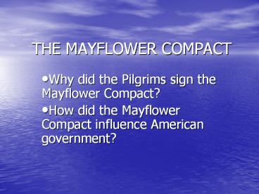 THE MAYFLOWER COMPACT presentation | free to download