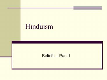 Hinduism presentation | free to view