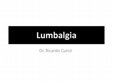 Lumbalgia presentation | free to download