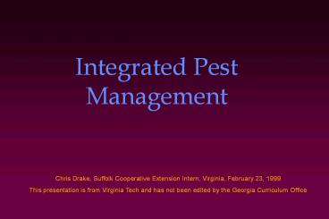Integrated Pest Management presentation | free to download