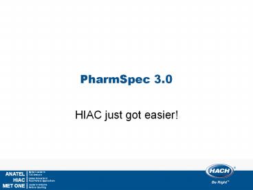 PharmSpec 3.0 presentation | free to view