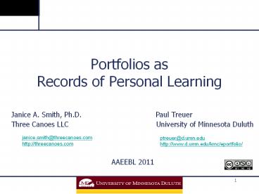 PPT – Portfolios as Records of Personal Learning PowerPoint ...