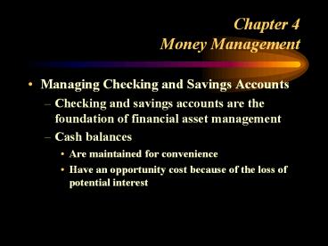 Chapter 4 Money Management presentation | free to download