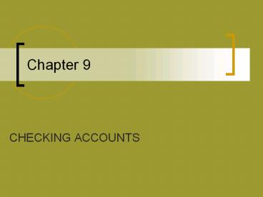 CHECKING ACCOUNTS presentation | free to view