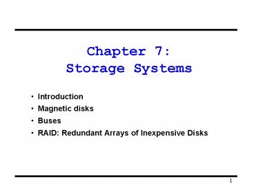 PPT – Chapter 7: Storage Systems PowerPoint presentation | free to view ...