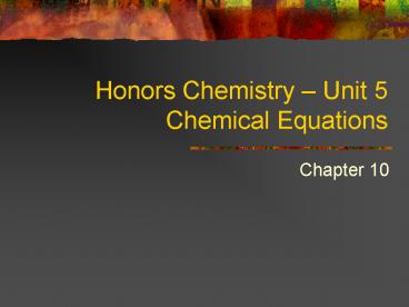 Honors Chemistry presentation | free to view