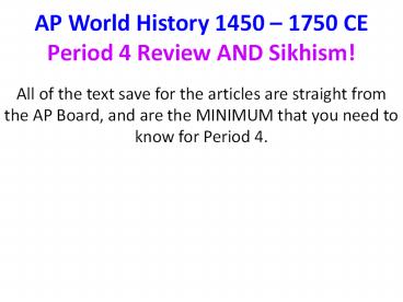 PPT – AP World History 1450 PowerPoint presentation | free to download ...