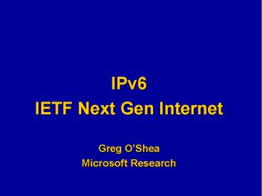 Introduction to the IPv6 Protocol presentation | free to download