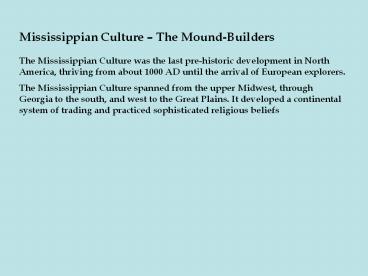 Mississippian Culture presentation | free to download