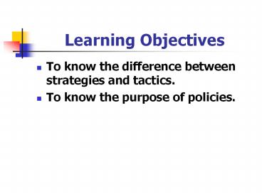 PPT – Learning Objectives PowerPoint presentation | free to download ...