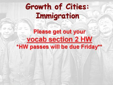 Growth of Cities: Immigration presentation | free to download