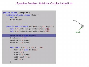 Josephus Problem: Build the Circular Linked List presentation | free to view