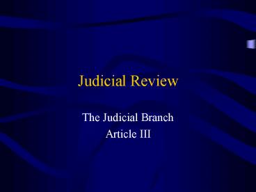 Judicial Review presentation | free to view